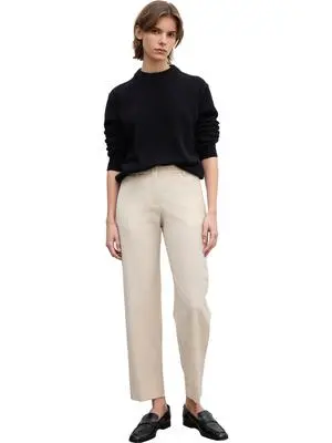 HOUSE OF DAGMAR Cropped Suiting Trousers - Sand Beige
