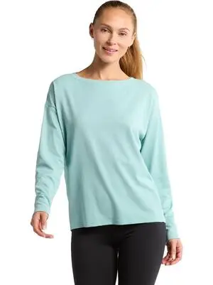 Zella Textured Equilibrium Long Sleeve T-shirt - Teal Aquifer