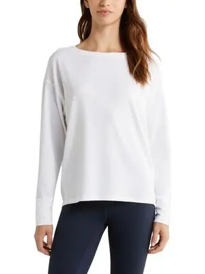 Zella Textured Equilibrium Long Sleeve T-shirt - White