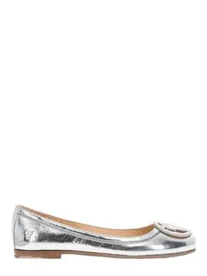 THE FRYE COMPANY Carson Logo Ballerinas Silver