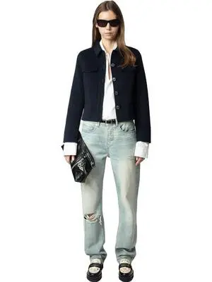 Zadig&Voltaire Liam Cropped Jacket Navy