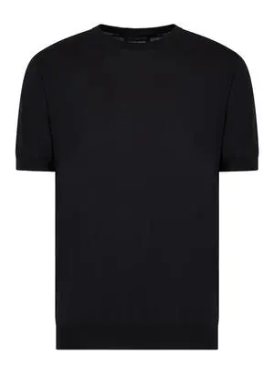 GIORGIO ARMANI Short-Sleeved Silk And Cotton Jumper