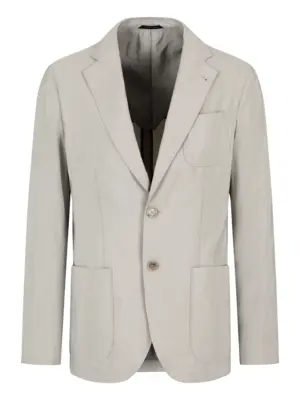 Giorgio Armani Upton Line Washed Silk Single-breasted Jacket - Grey