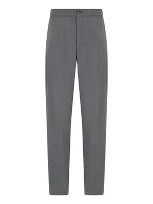 Giorgio Armani Washed Silk-Blend Single-Pleat Trousers Grey