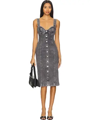 Moschino Stretch Denim Midi Dress - Multi Grey