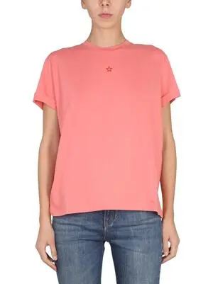 Stella McCartney Crewneck T-shirt With Logo - Pink