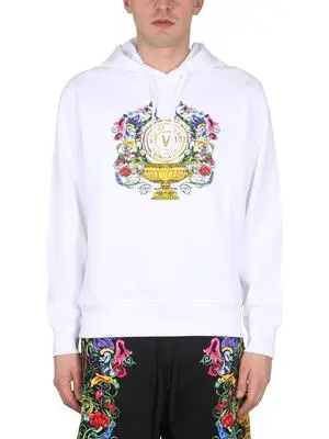 Versace Logo Print Sweatshirt - White