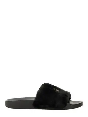Versace Logo Slide Sandal - Black