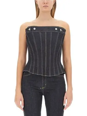 Alexander McQueen Alexander Mc Queen Bustier Top - Denim