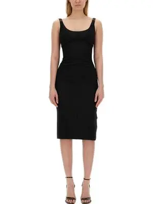 Versace Dress With Buckles - Black