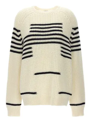 Loewe Wool-blend Striped Sweater - White