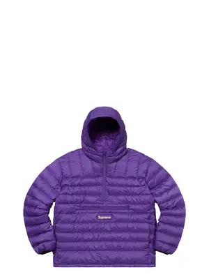 Supreme Micro Down Half Zip Hooded Pullover - Purple