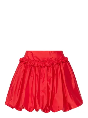 Simone Rocha Gathered Taffeta Mini Skirt - Red