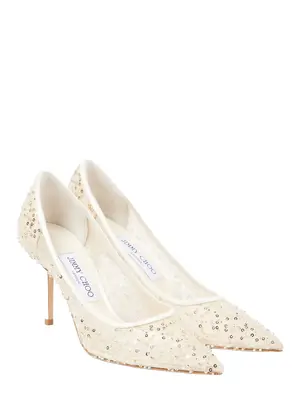JIMMY CHOO Jimmy Choo Love 85 Beaded Mesh Pumps