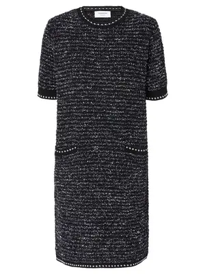 Thom Browne Cotton-blend Tweed Minidress - Black