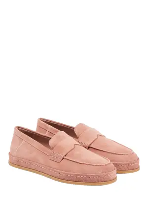 Hogan H683 Suede Loafers - Pink