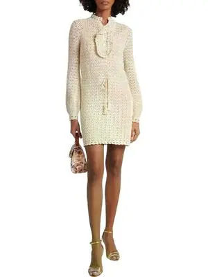 VALENTINO Valentino Open-knit Cotton Minidress
