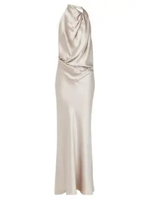 THE SEI Draped Silk Gown - Beige