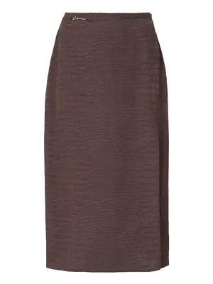 Jacquemus Notte Satin Midi Skirt - Brown