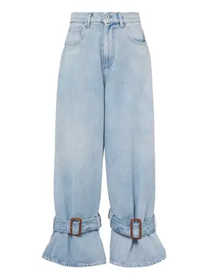 JW Anderson Buckle-detail Wide-leg Jeans - Blue