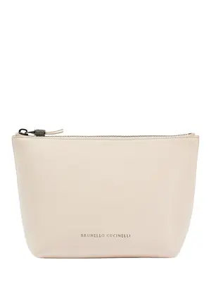 Brunello Cucinelli Small Leather Clutch - White