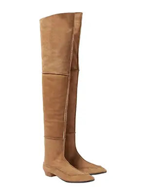 THE ROW Awar Suede Over-the-knee Boots - Brown