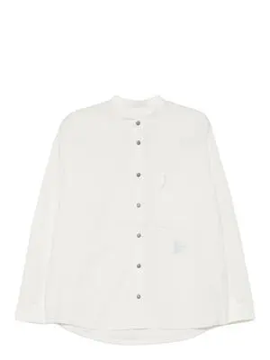 AND WANDER Band-collar Shirt - White