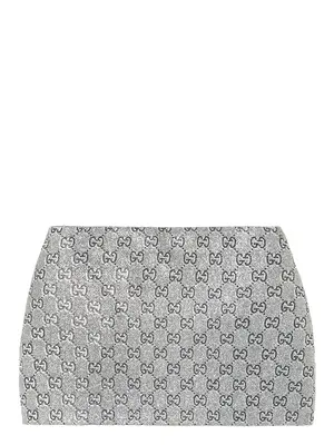 Gucci Metallic Tweed Mini Skirt - Gray