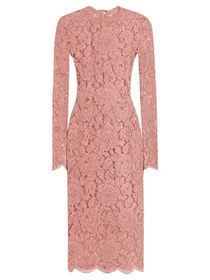 Dolce & Gabbana Lace Midi Dress - Pink