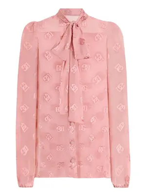 Dolce & Gabbana Dna Logo Devoré Shirt - Pink