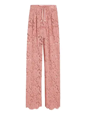 Dolce & Gabbana Floral Lace Trousers - Pink
