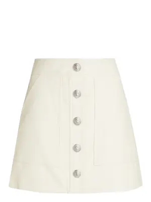VERONICA BEARD Arez Button-Embellished Mini Skirt