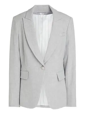 Veronica Beard Cutaway Dickey Crepe Blazer - Light Gray