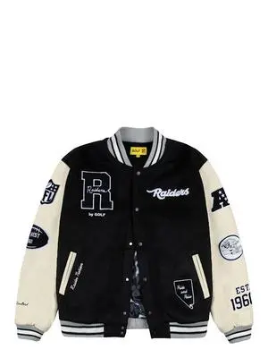 GOLF LE FLEUR X Nfl Raiders Letterman Jacket - Black