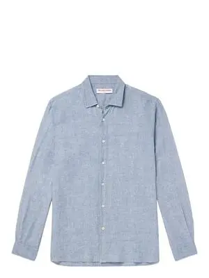 Orlebar Brown Justin Linen-chambray Shirt - Blue