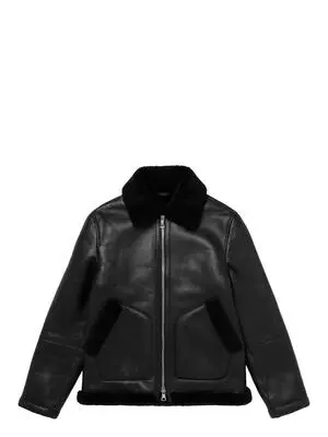 Mr P. Shearling-lined Nappa Leather Trucker Jacket - Black