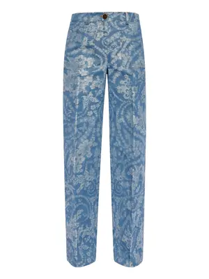 Etro Floral-print Jeans - Blue