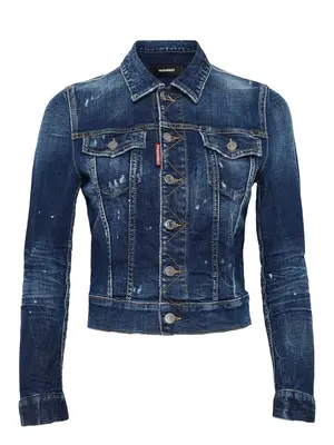 Dsquared2 Logo-appliqué Denim Jacket - Blue