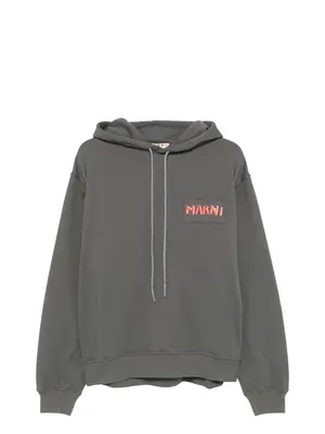 Marni Logo-patch Hoodie - Grey