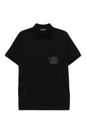 Dolce & Gabbana Logo-embroidered Polo Shirt - Black