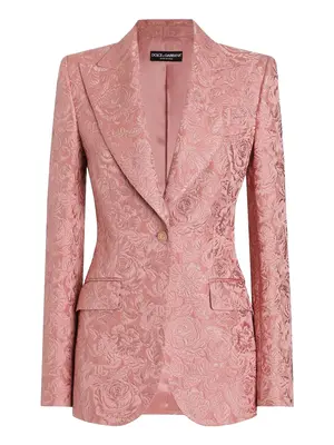Dolce & Gabbana Floral-jacquard Blazer - Pink