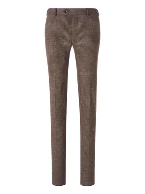 PT TORINO Houndstooth Cropped Trousers - Brown