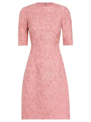 Dolce & Gabbana Floral-jacquard Midi Dress - Pink