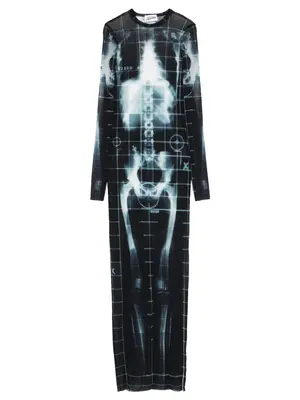 Jean Paul Gaultier Squeletor Maxi Dress - Black