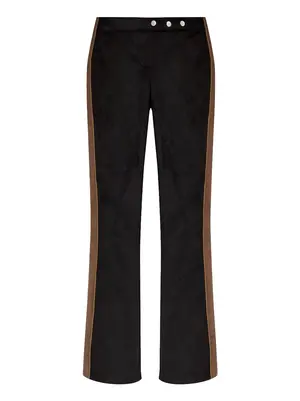 MISBHV Stripe-detail Flared Trousers - Black