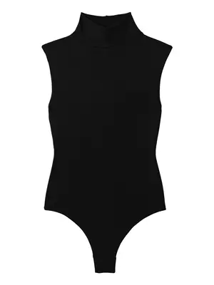 THE PARK Joyce Stretch-Tencel Lyocell Turtleneck Thong Bodysuit