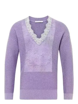 JW Anderson V-neck Lace-trim Sweater - Purple
