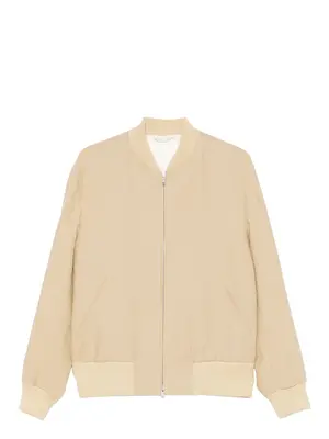 LARDINI Linen Bomber Jacket - Neutrals