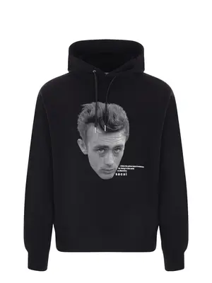 Sacai James Dean Printed Hoodie - Black
