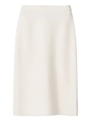 Fabiana Filippi Hopsack Knitted Midi Skirt - White